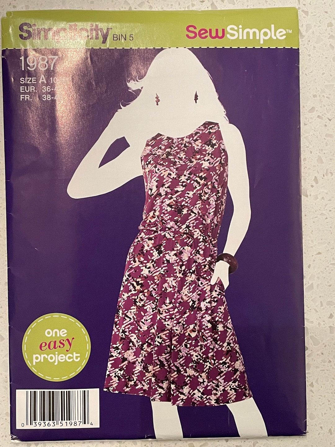 Simplicity 1987 Pattern UNCUT One Easy Project Scoop Neck Sleeveless ...