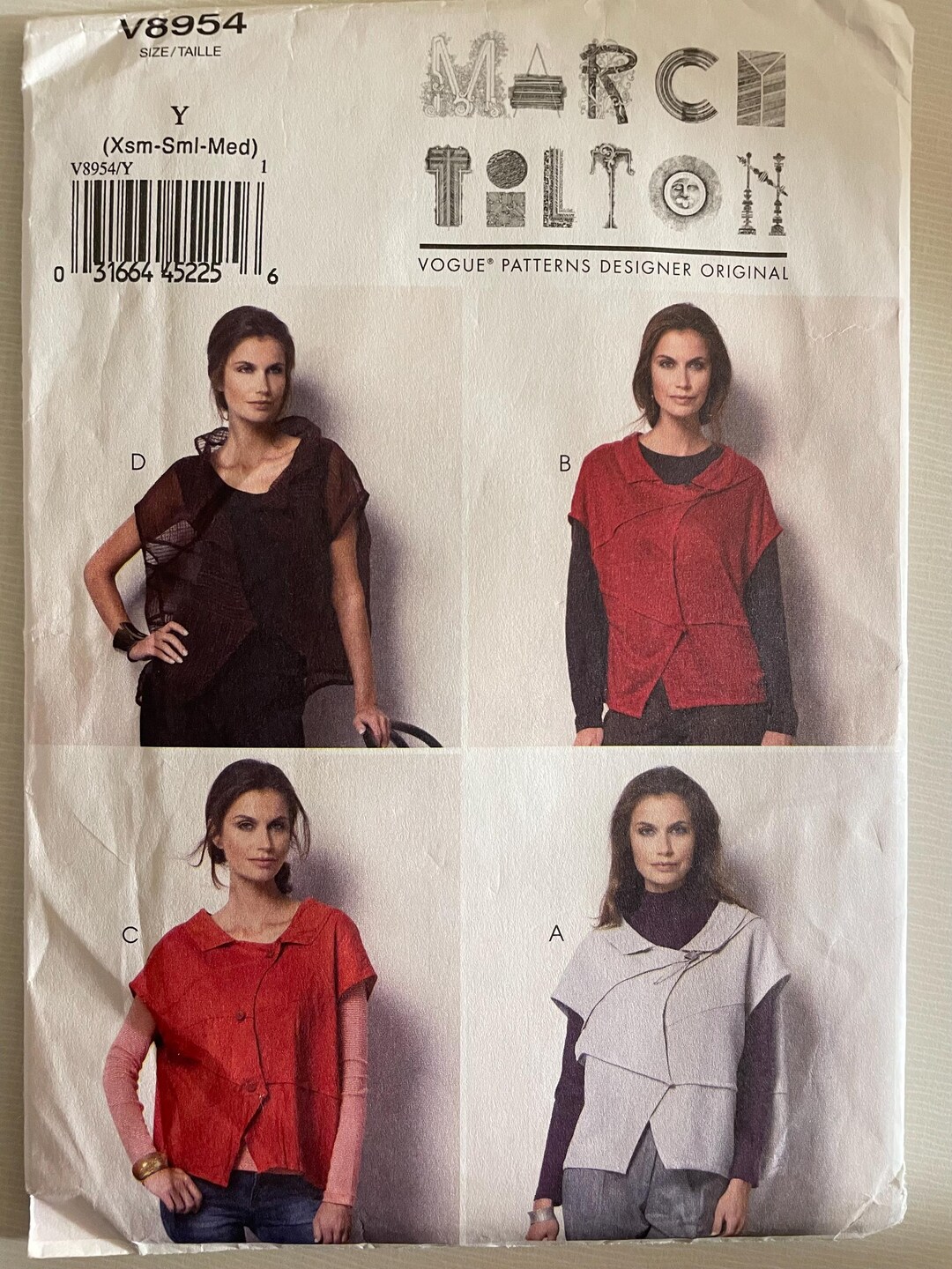 Vogue V8954 8954 Pattern UNCUT 2010s Marcy Tilton Wearable Art Loose ...