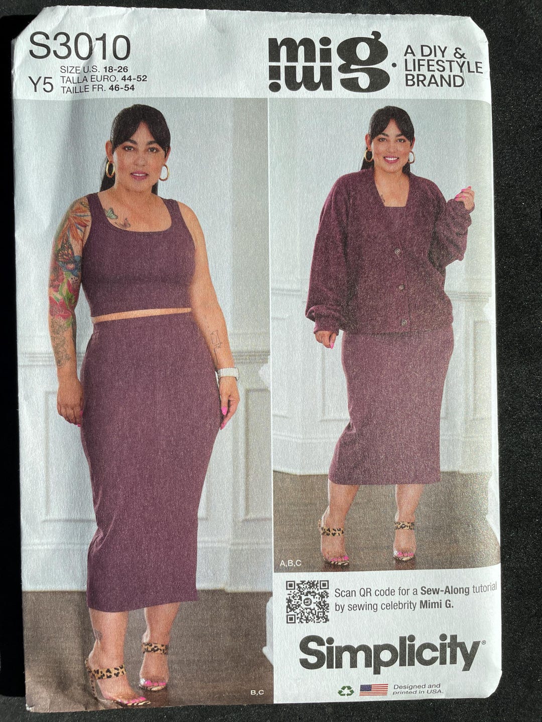 Simplicity S3010 3010 Pattern UNCUT Mimi G Knit Cardigan Loose Fitting ...