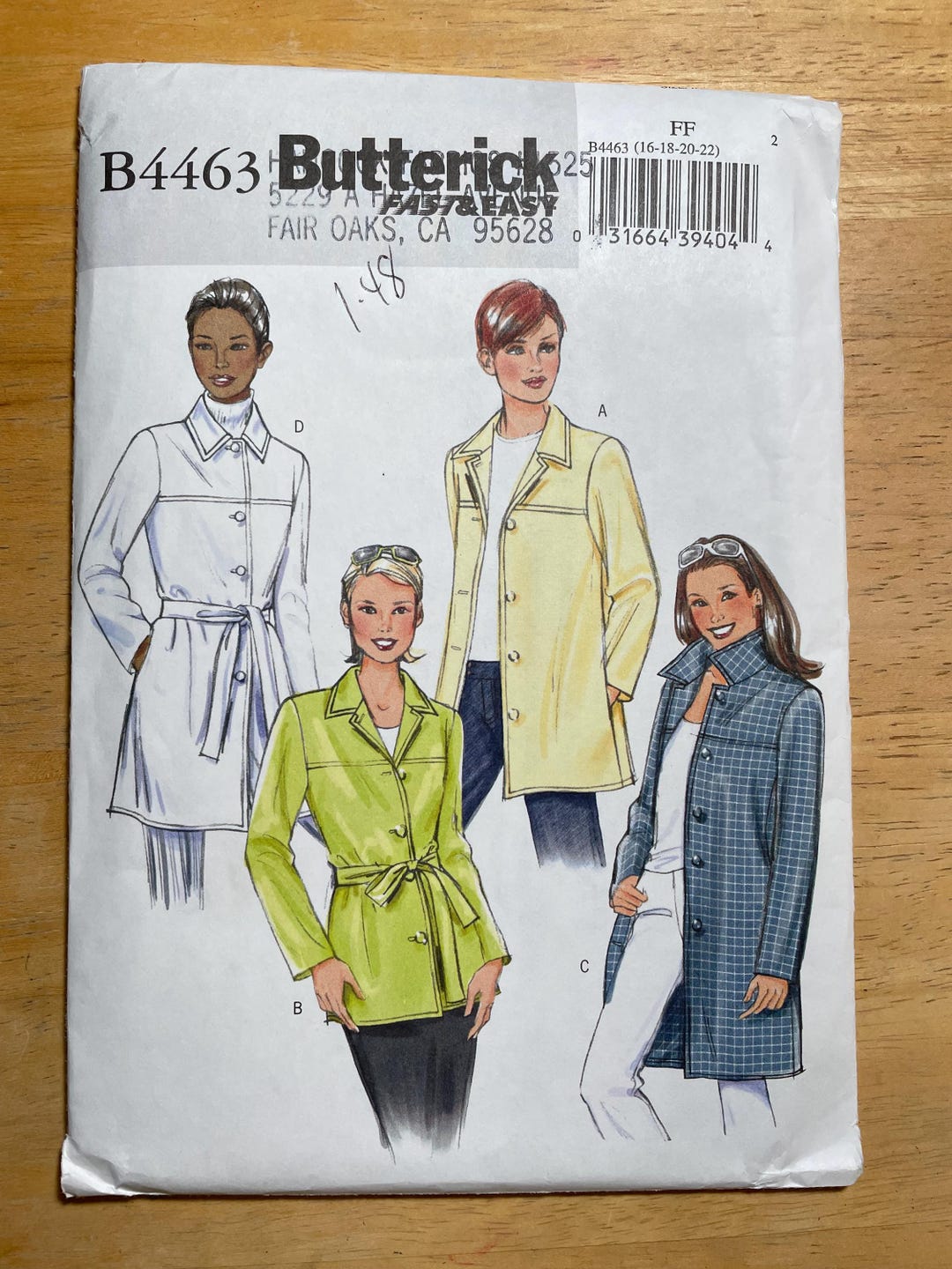 Butterick B4463 4463 Pattern UNCUT Vintage 2000s Very Easy Button Front ...