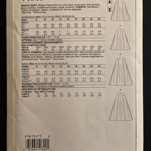 Vogue V1813 1813 Pattern UNCUT Easy Flared Skirt Yoke Detail Front ...