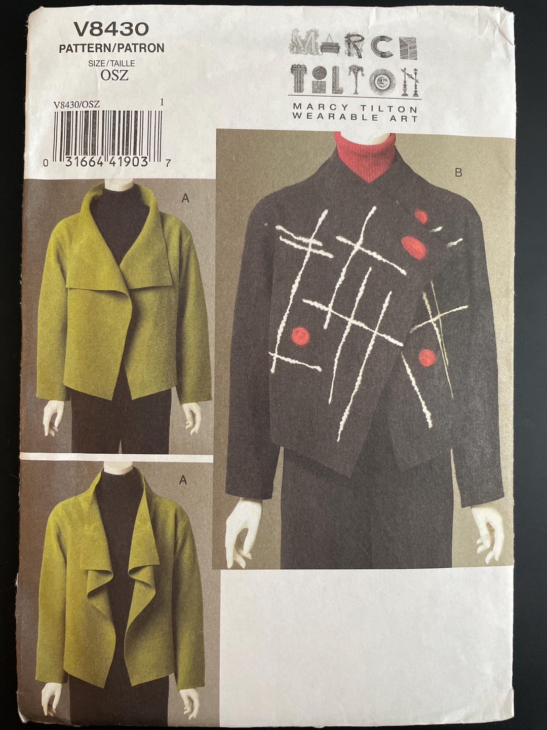 Vogue V8430 8430 Pattern UNCUT Vintage 2000s Marcy Tilton Very Loose ...