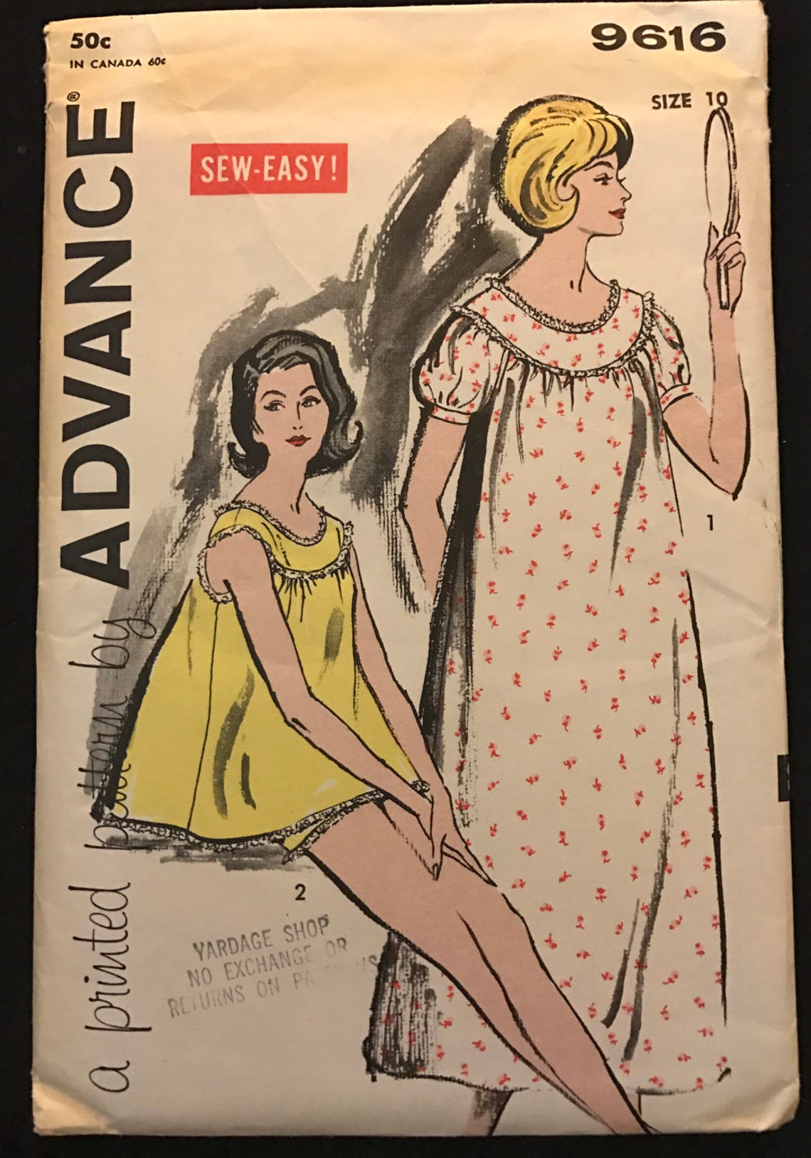Advance 9616 Pattern 1960s Sew Easy Mini or Maxi Length | Etsy