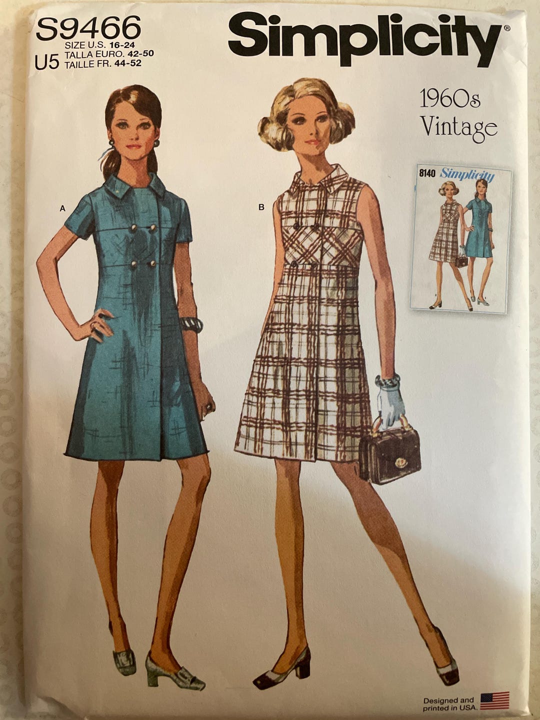 Simplicity S9466 9466 Pattern UNCUT Vintage Retro 1960s Raised Waist ...