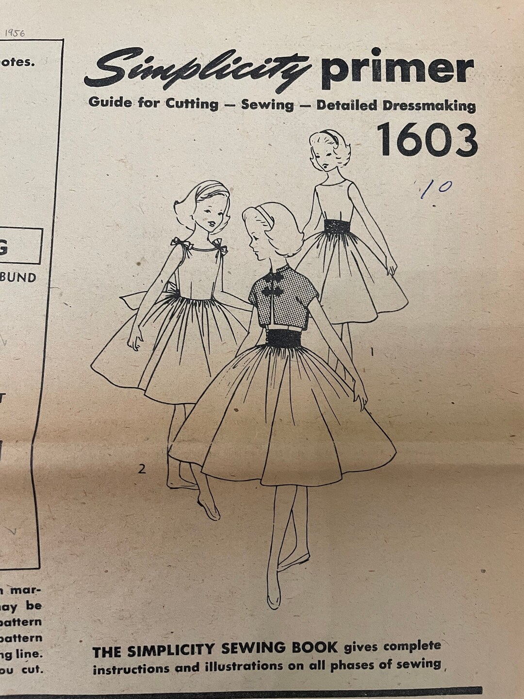 Simplicity 1603 Pattern CUT Complete 1950s Vintage Sleeveless Fit and ...