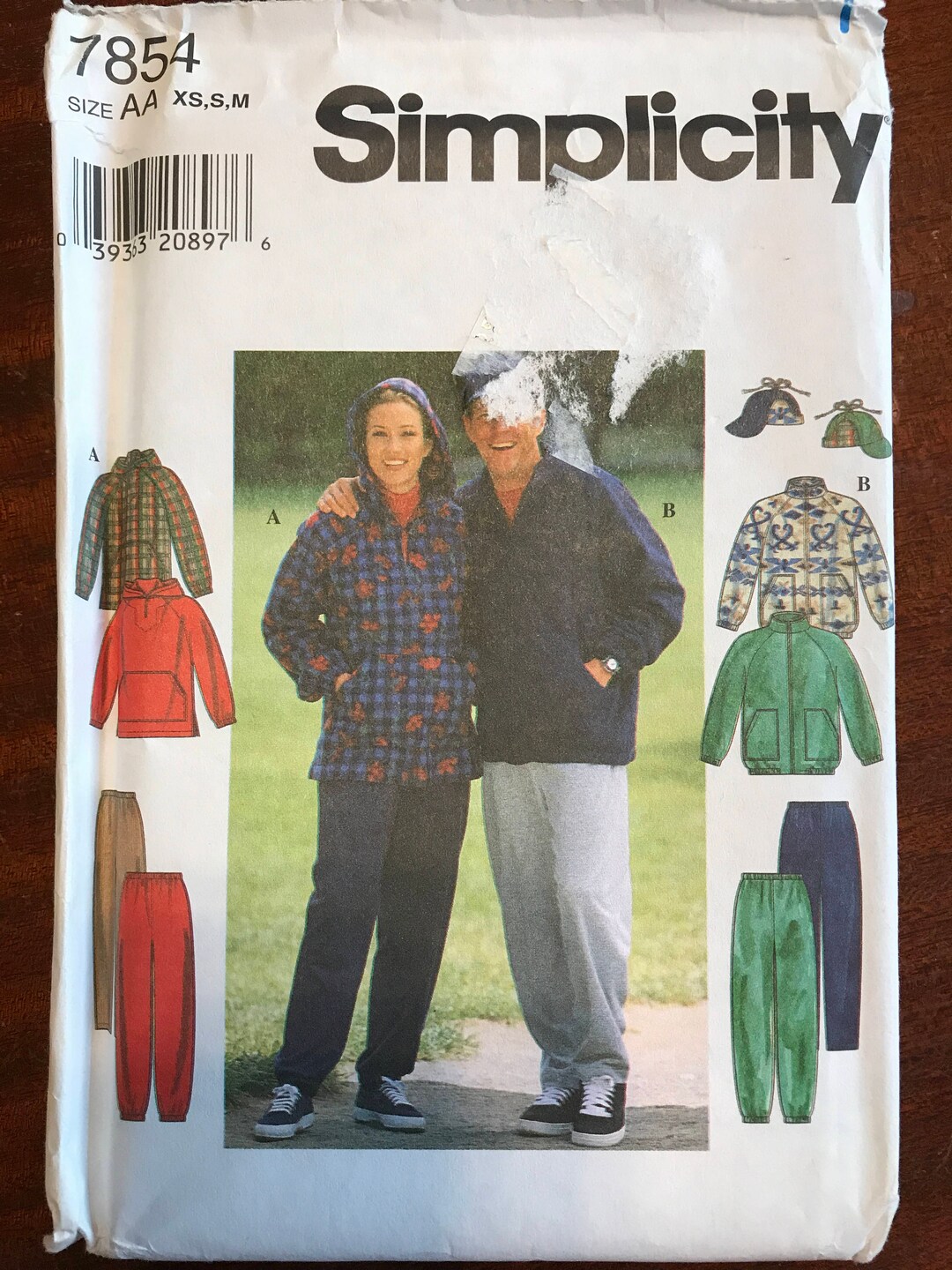 Simplicity 7854 Pattern UNCUT Mens Womens Sweatsuit Hoodie Zip - Etsy