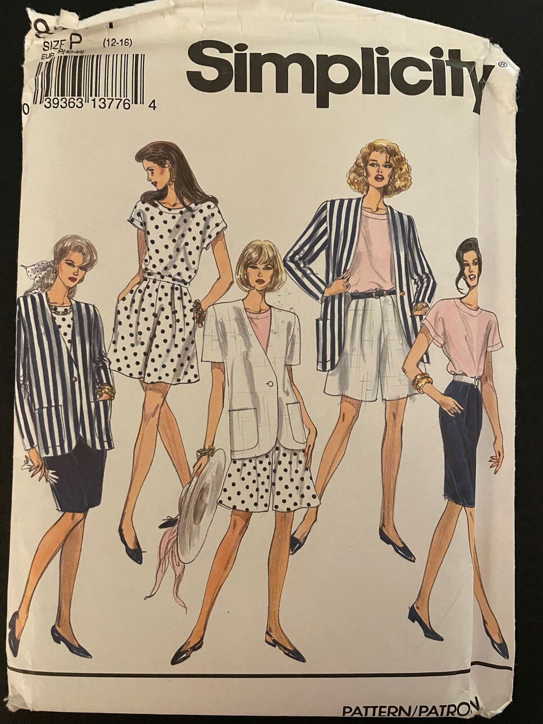Simplicity 8294 Pattern UNCUT 1990s Vintage Extended Shoulder Short ...