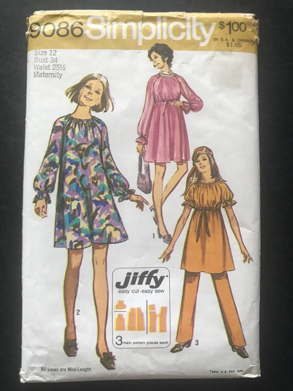 Simplicity 9086 Pattern CUT Complete 1970s Vintage Jiffy - Etsy