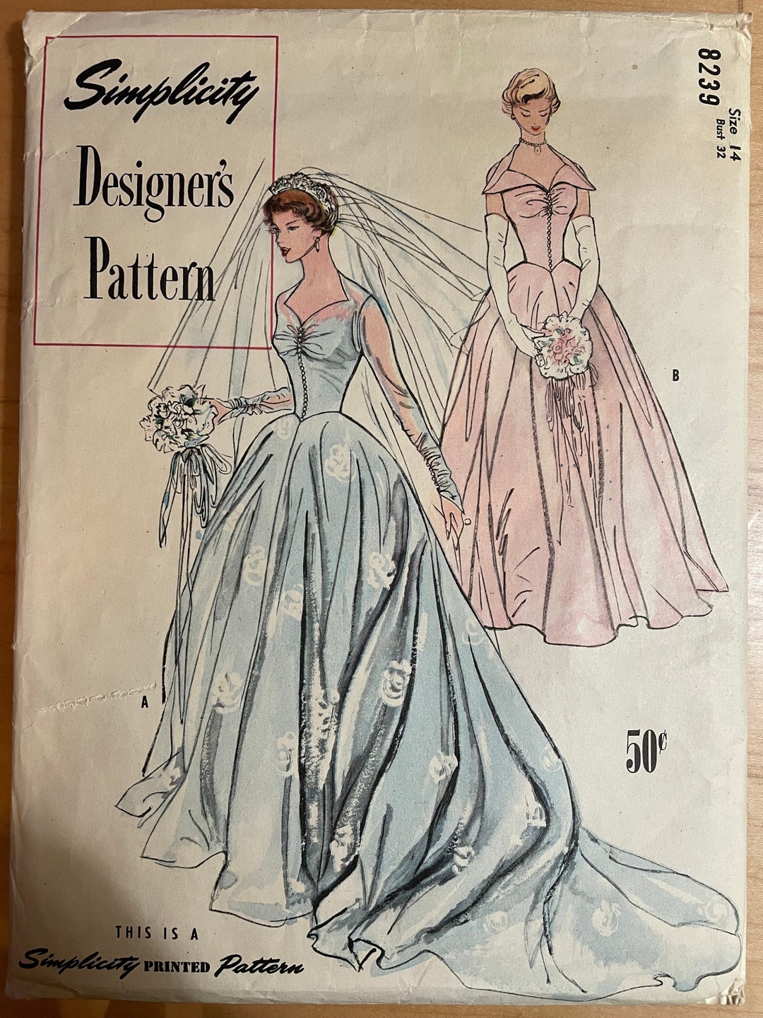 Simplicity 8239 Pattern CUT Complete 1950s Vintage Designer's Fit and ...