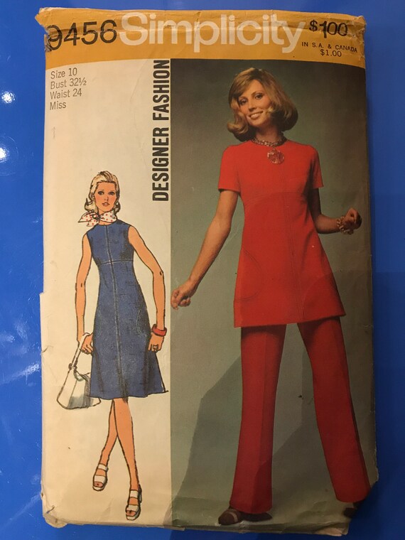 Simplicity 9456 Pattern CUT Complete 1970s Designer Fashion - Etsy