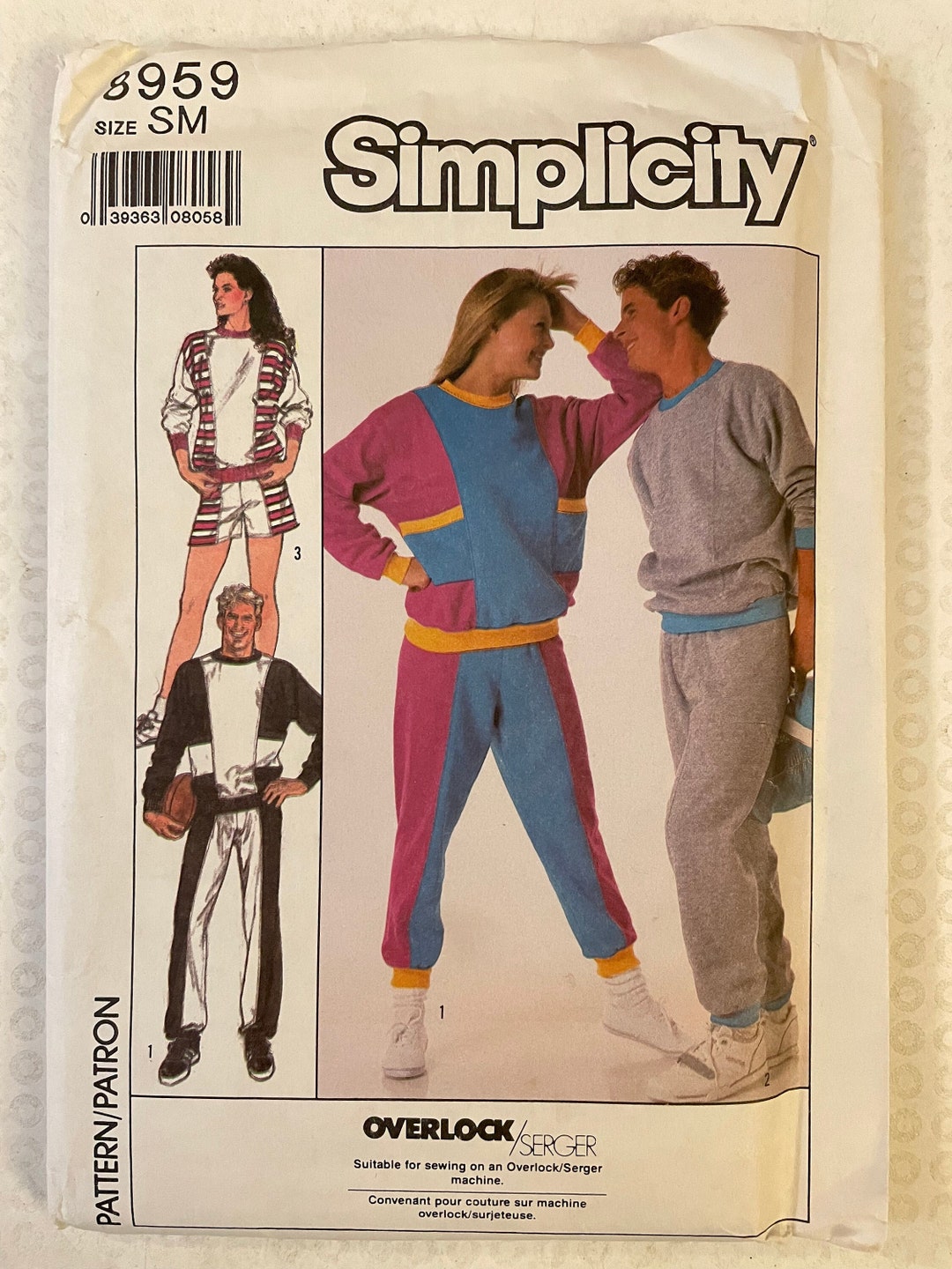 Simplicity 8959 Pattern UNCUT 1980s Vintage Unisex Mans Womans Pullover ...