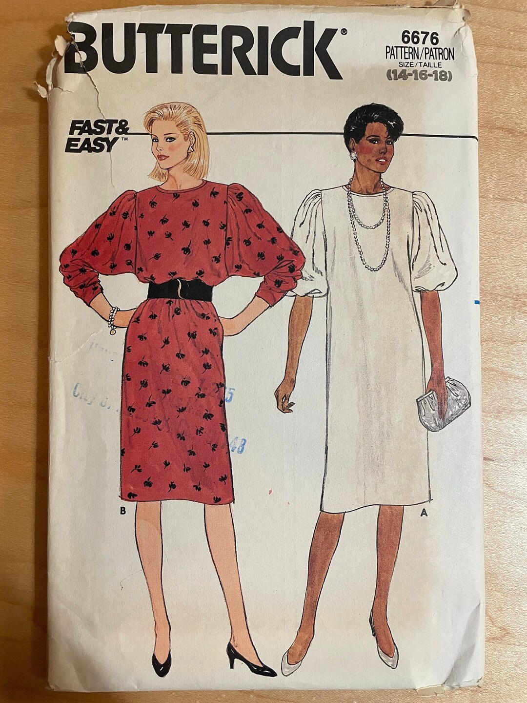 Butterick 6676 Pattern UNCUT 1980s Vintage Fast Easy Scoop Neck Sheath ...