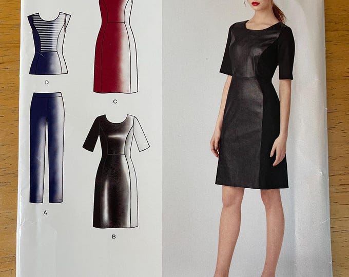 Simplicity 3503 Pattern UNCUT Stretch Knit Deep V Neck Dress Shaped ...