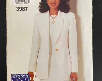Simplicity 8468 Pattern UNCUT Karen Z Unlined Jacket Shaped Hem Shawl ...