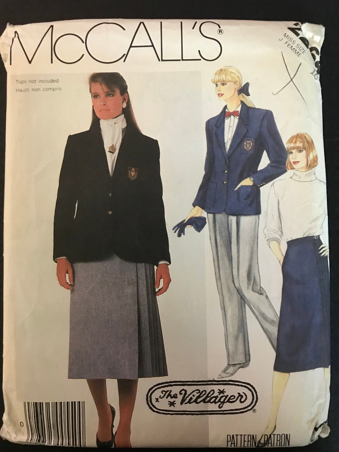 Mccalls 2264 Pattern UNCUT 1980s Vintage the Villager Notched Collar ...