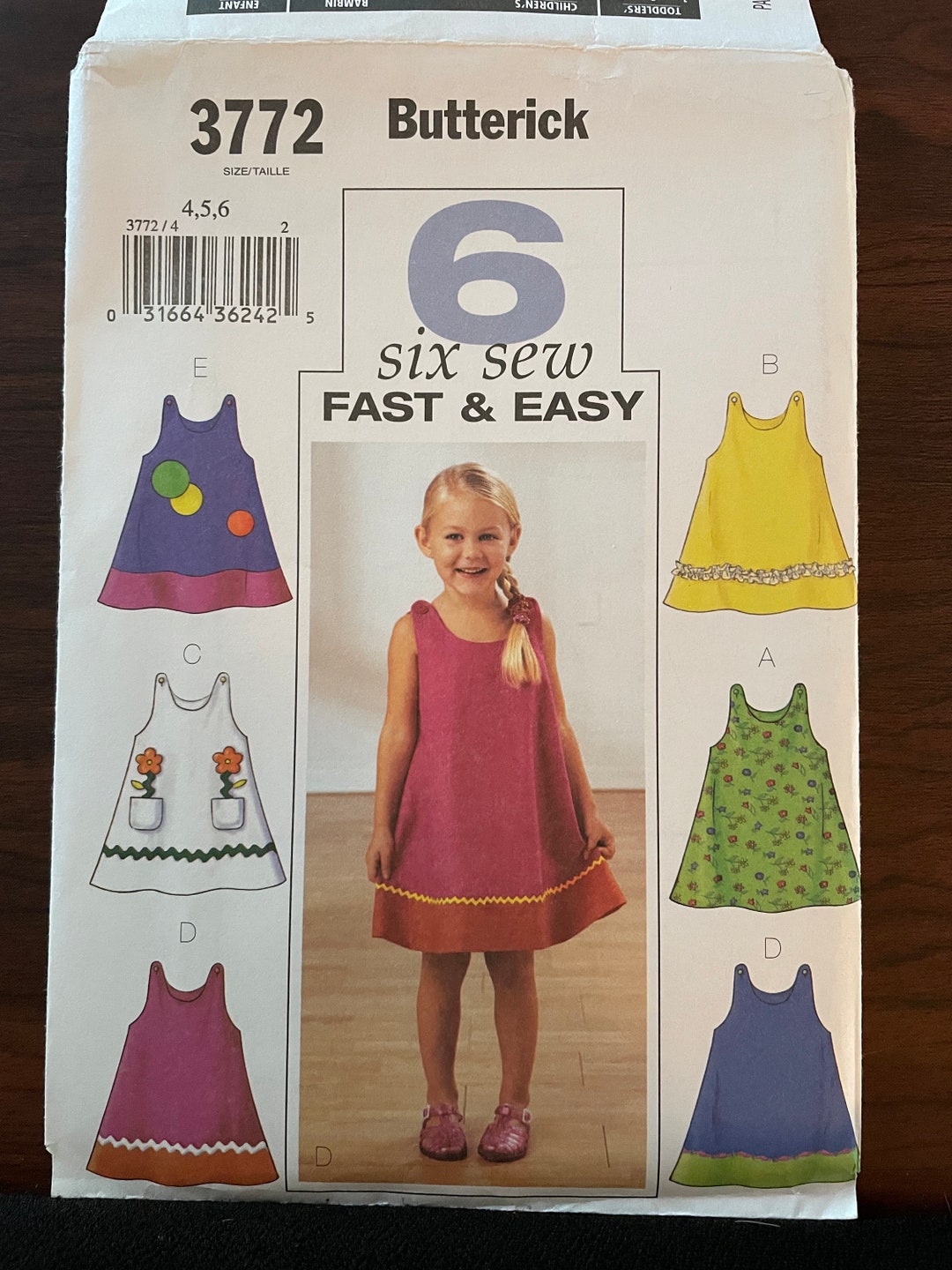 Butterick 3772 Pattern UNCUT Fast Easy Button Shoulder Sleeveless ...