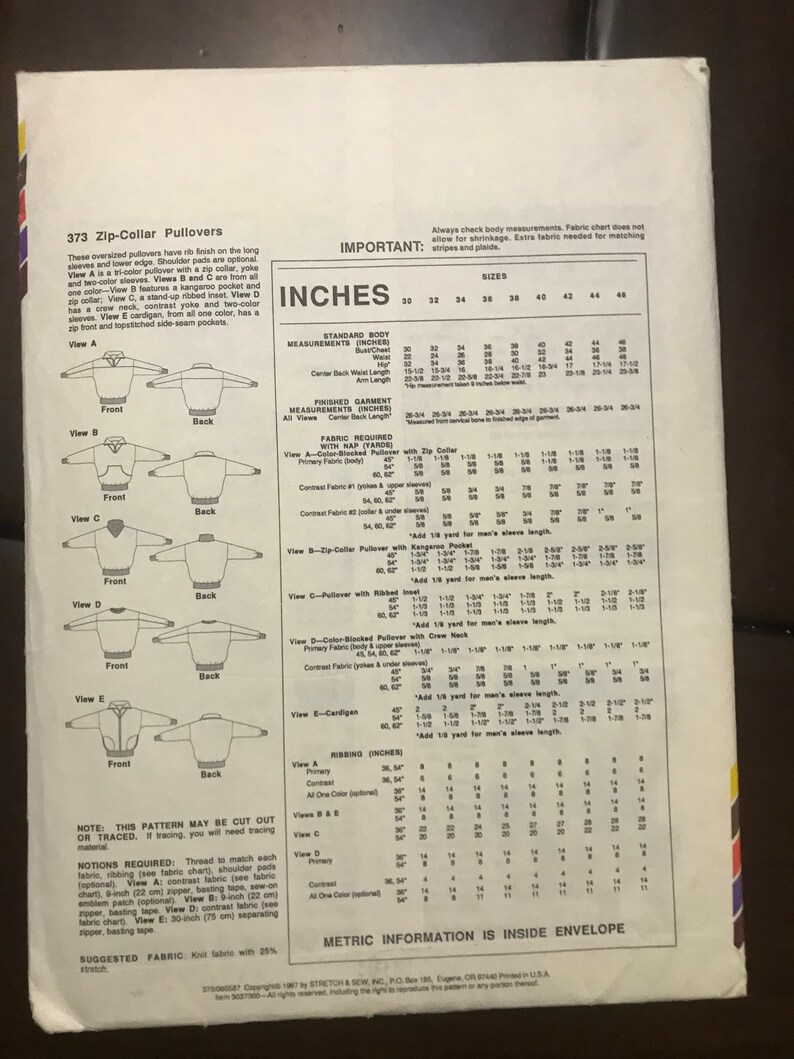 Stretch & Sew 373 Pattern UNCUT 1980s Vintage Zip Collar - Etsy