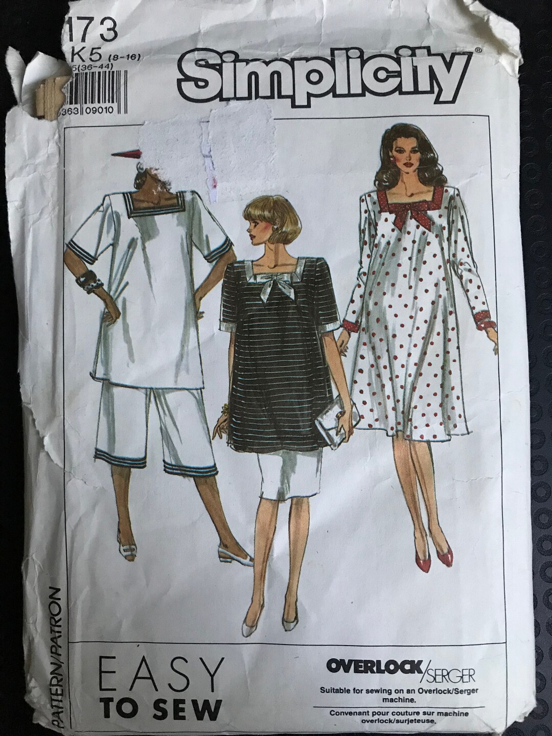 Simplicity 9173 Pattern UNCUT Vintage 1980s Maternity Square Neck Dress ...
