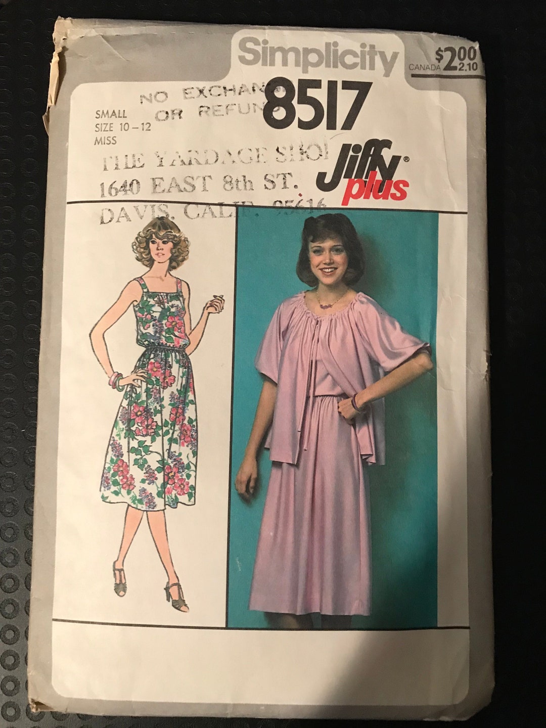 Simplicity 8517 Pattern CUT Complete 1970s Vintage Jiffy Easy Plus ...