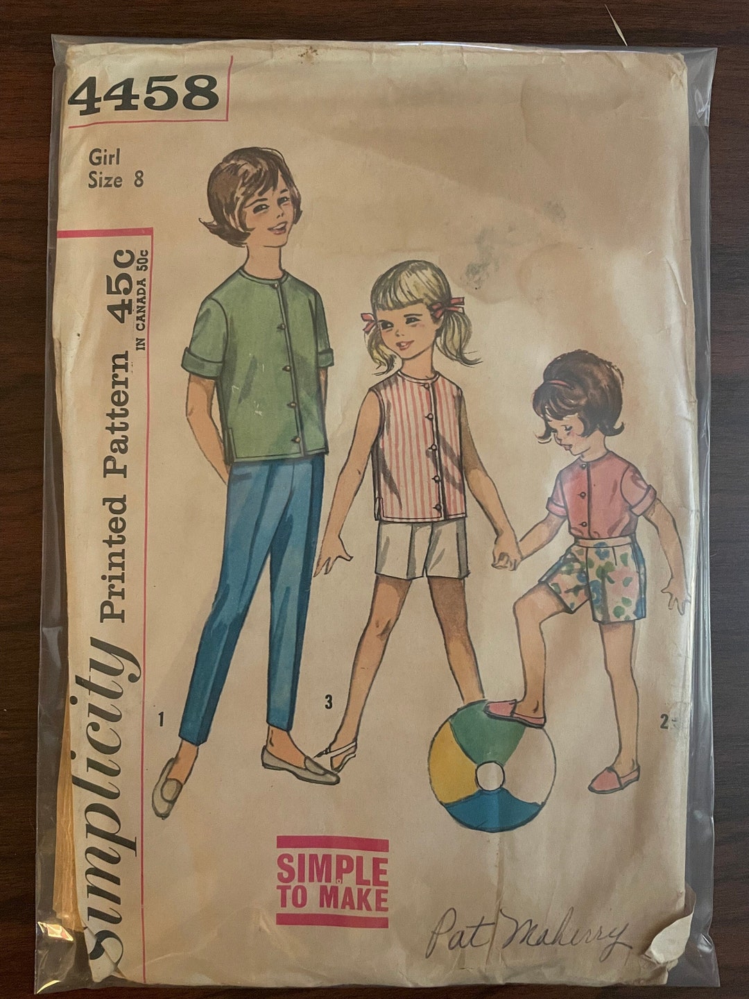 Simplicity 4458 Pattern CUT Complete 1960s Vintage Girl's Summer Outfit ...