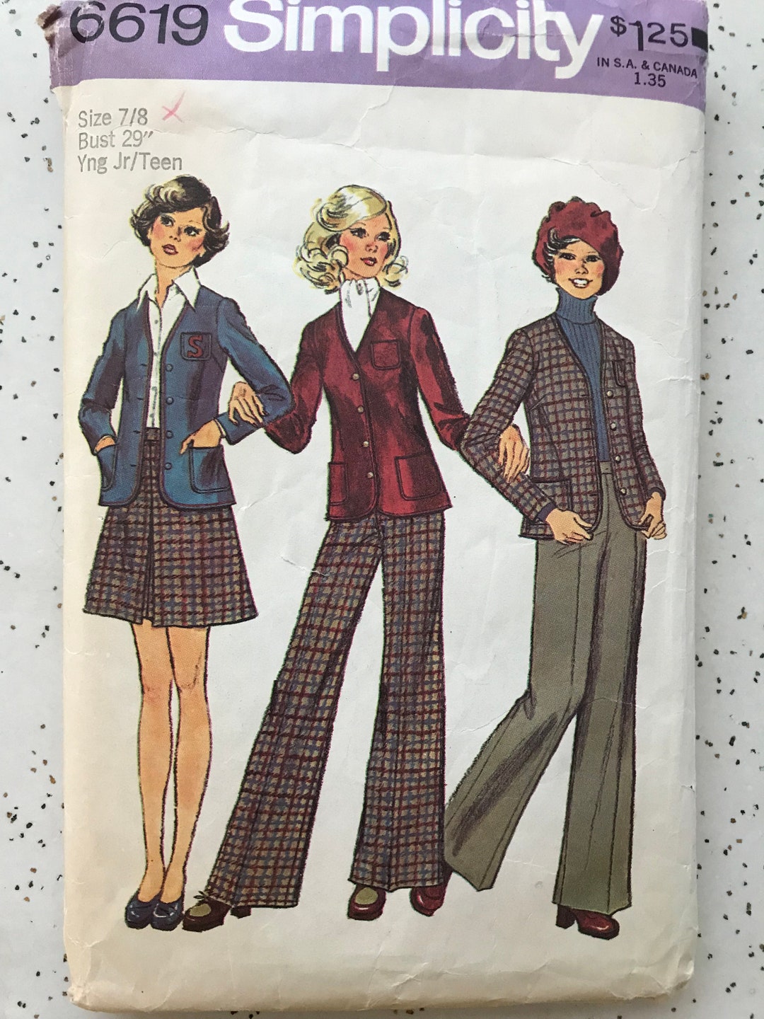 Simplicity 6619 Pattern CUT Complete 1970s Vintage Junior Teen - Etsy