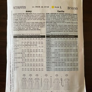 Butterick B5030 5030 Pattern CUT Complete 2000s Easy Flared Wrap Dress ...