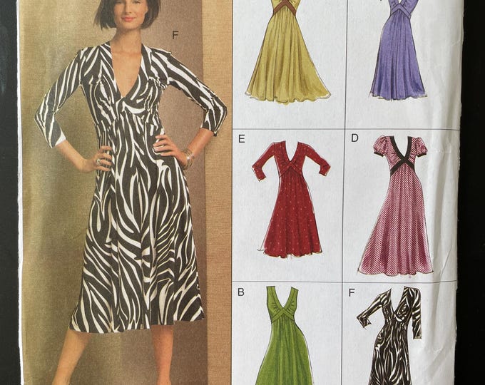 Vogue 8489 Pattern UNCUT Easy Options Stretch Knit V Neck Band Raised ...