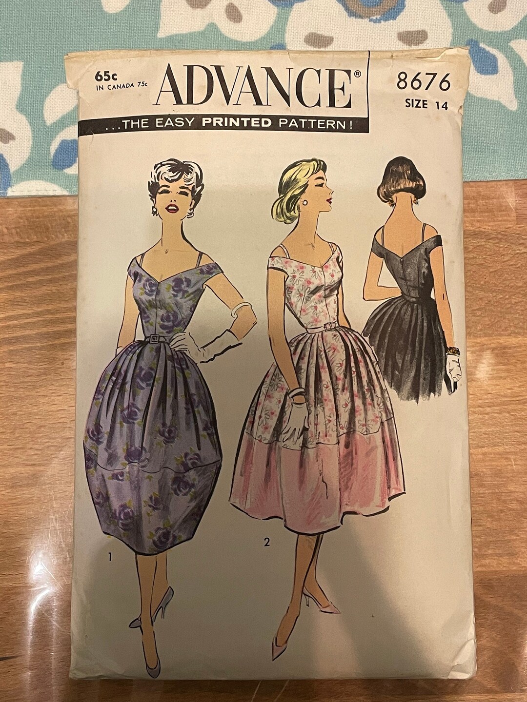 Advance 8676 Pattern INCOMPLETE Vintage 1950s Evening Dress Fit and ...