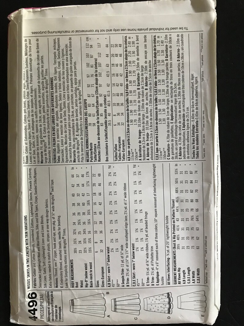 Simplicity 4496 Pattern UNCUT Threads Collection Skirt in Knee - Etsy