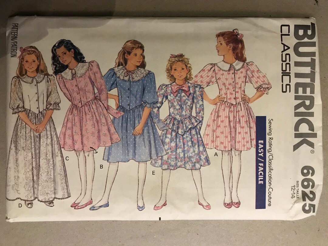 Butterick 6625 Pattern UNCUT 1980s Vintage Easy Girl's Basque Waist ...