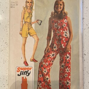 Simplicity 8787 Pattern 1970s Vintage Super Jiffy Easy Sleeveless ...