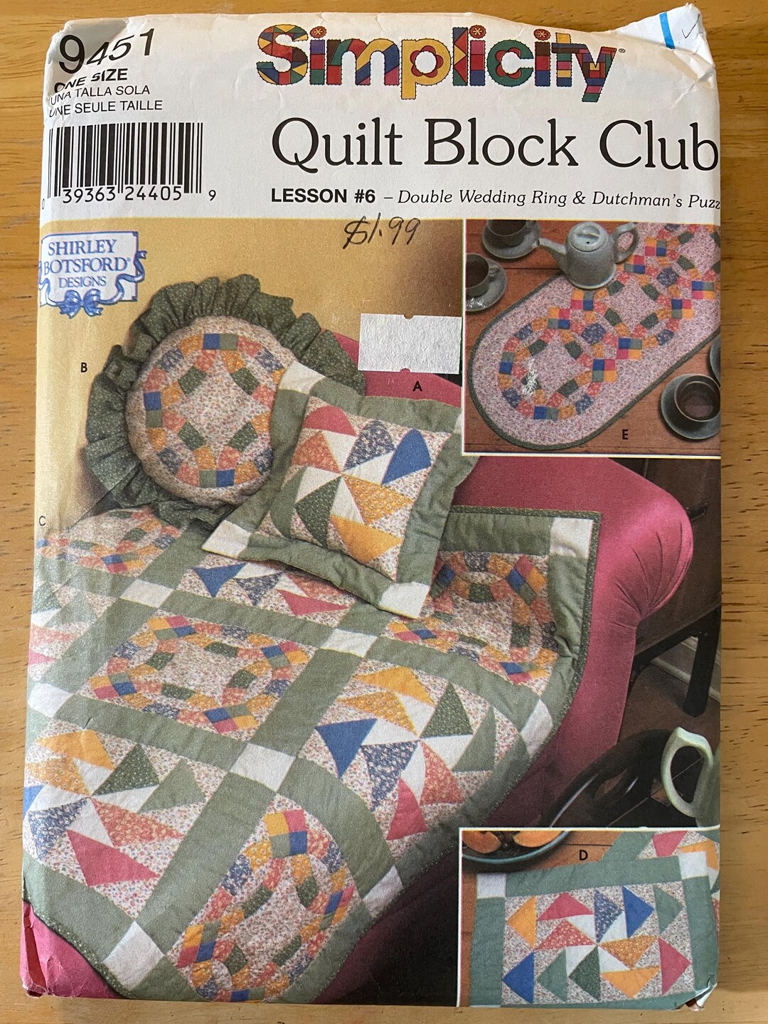 Simplicity 9451 Pattern UNCUT Shirley Botsford Designs Quilt Block Club ...