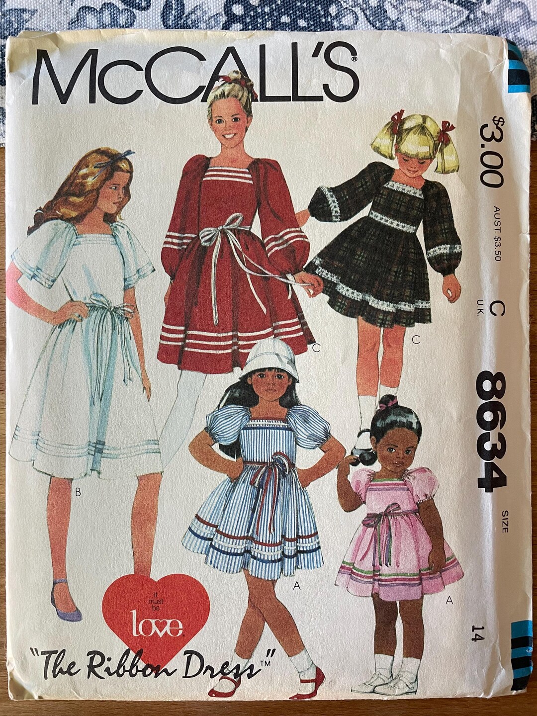 Mccalls 8634 Pattern UNCUT 1980s Vintage It Must Be Love the Ribbon ...