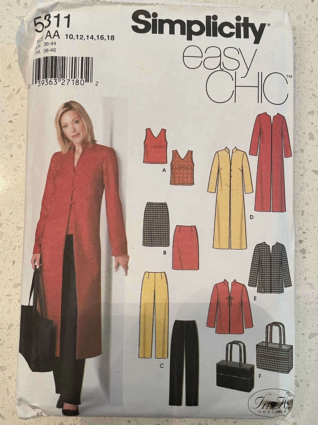 Simplicity 5311 Pattern UNCUT Easy Chic V Neck Top Straight Skirt ...