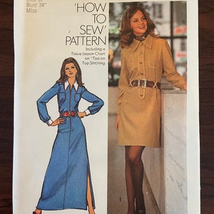 Simplicity 5149 Pattern How to Sew Mini or Maxi Length Shirt Dress ...