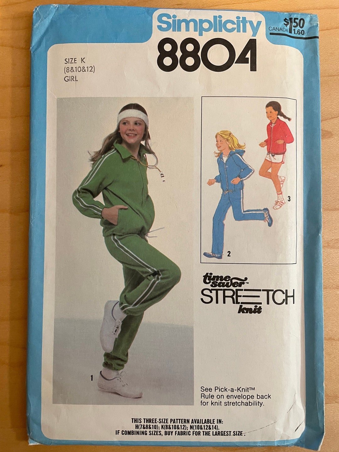 Simplicity 8804 Pattern UNCUT 1970s Easy Stretch Knit Gym Clothes ...