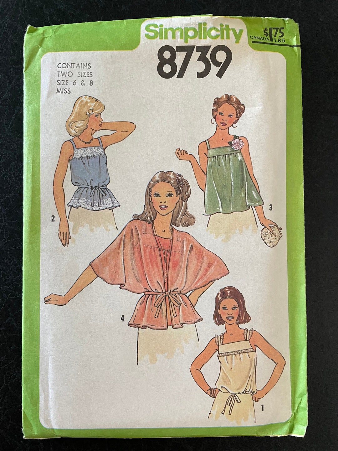Simplicity 8739 Pattern UNCUT 1970s Pullover Square Neck Shoulder Strap ...