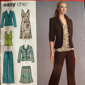 Simplicity 4273 0611 Pattern UNCUT Easy Collared Jacket Contour Waist ...