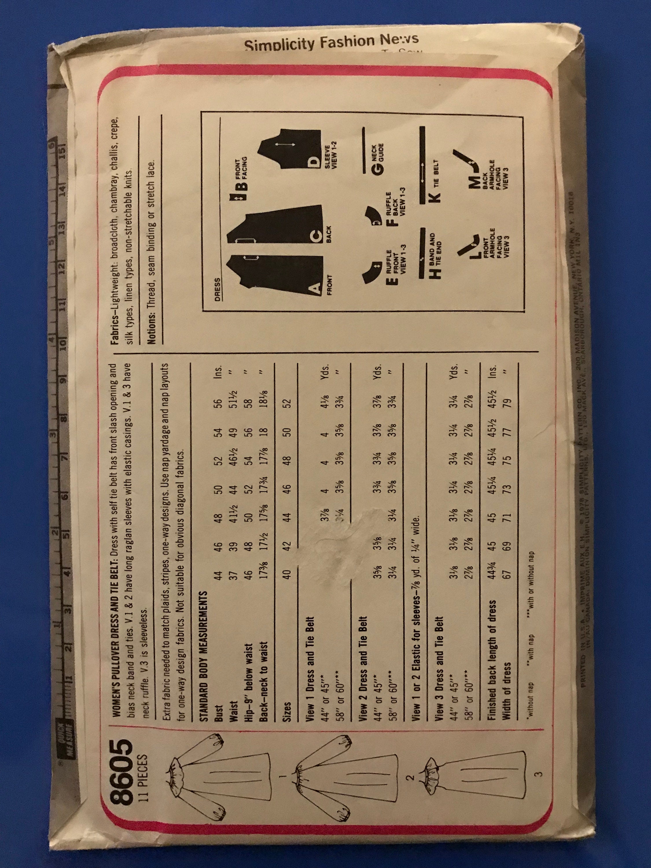 Simplicity 8605 Pattern UNCUT 1970s Sleeveless or Long - Etsy