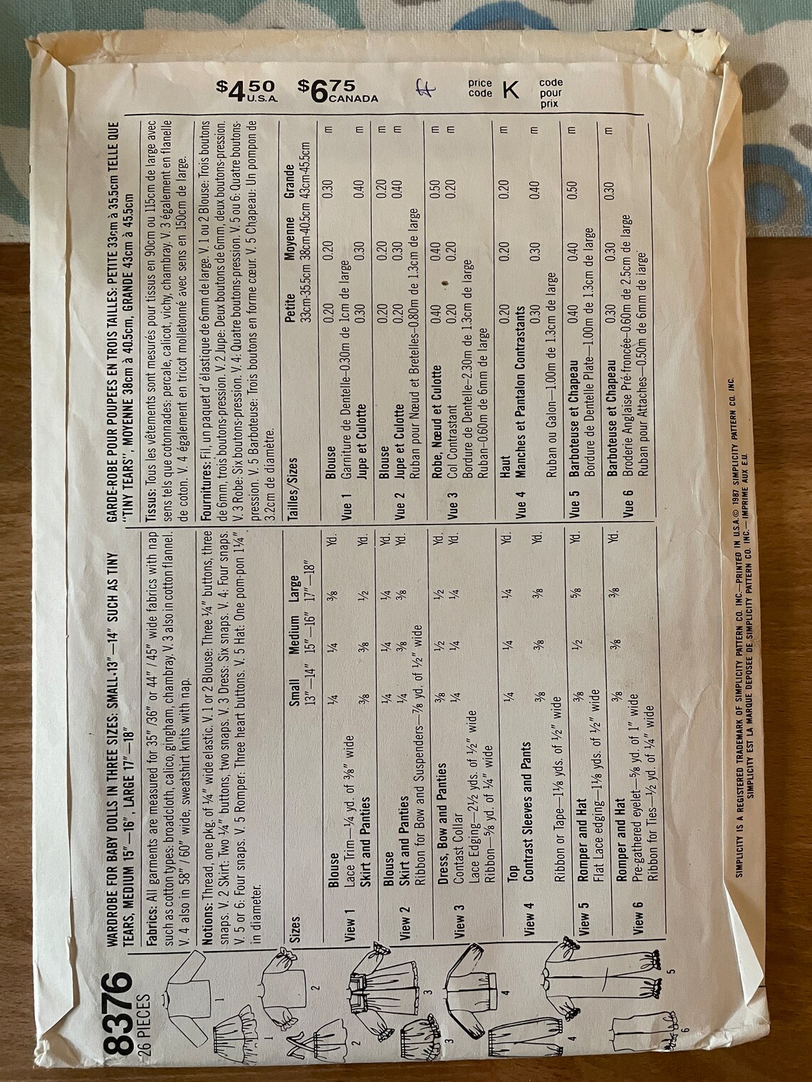 Simplicity 8376 Pattern UNCUT 1980s Vintage Wardrobe for Baby - Etsy