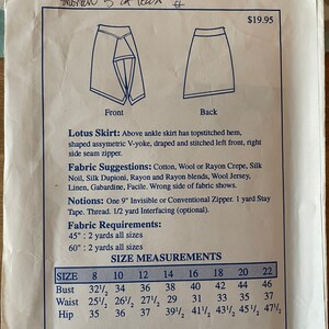 The Sewing Workshop Collection Pattern UNCUT Lotus Skirt Yoked Basque ...