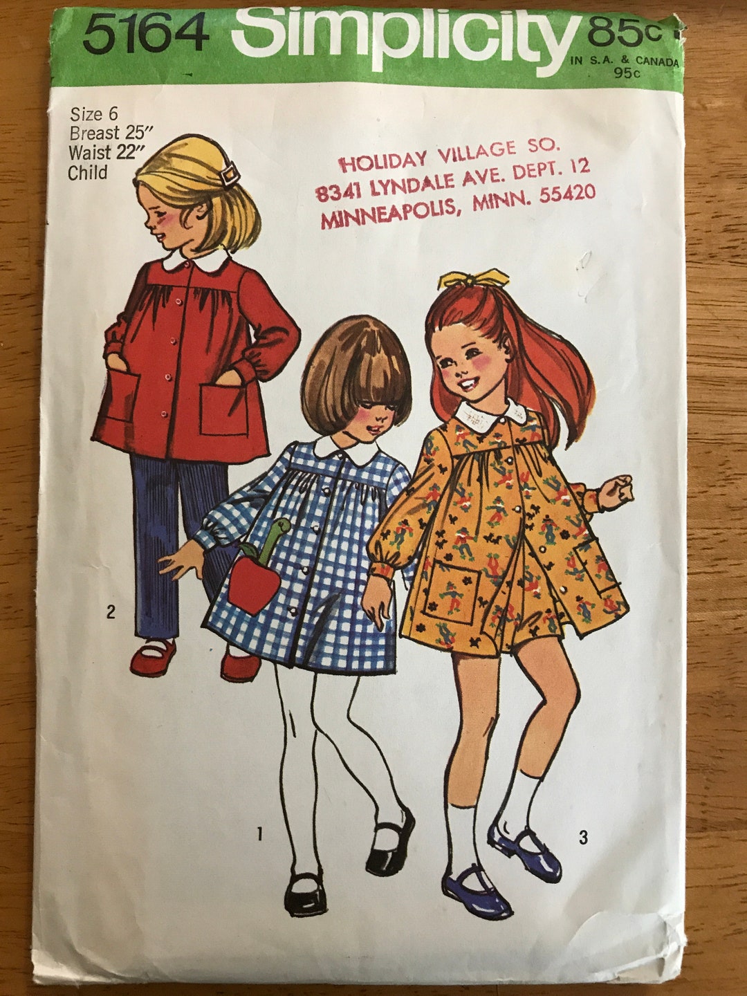 Simplicity 5164 Pattern CUT Complete Vintage 1970s Girl's Button Front ...