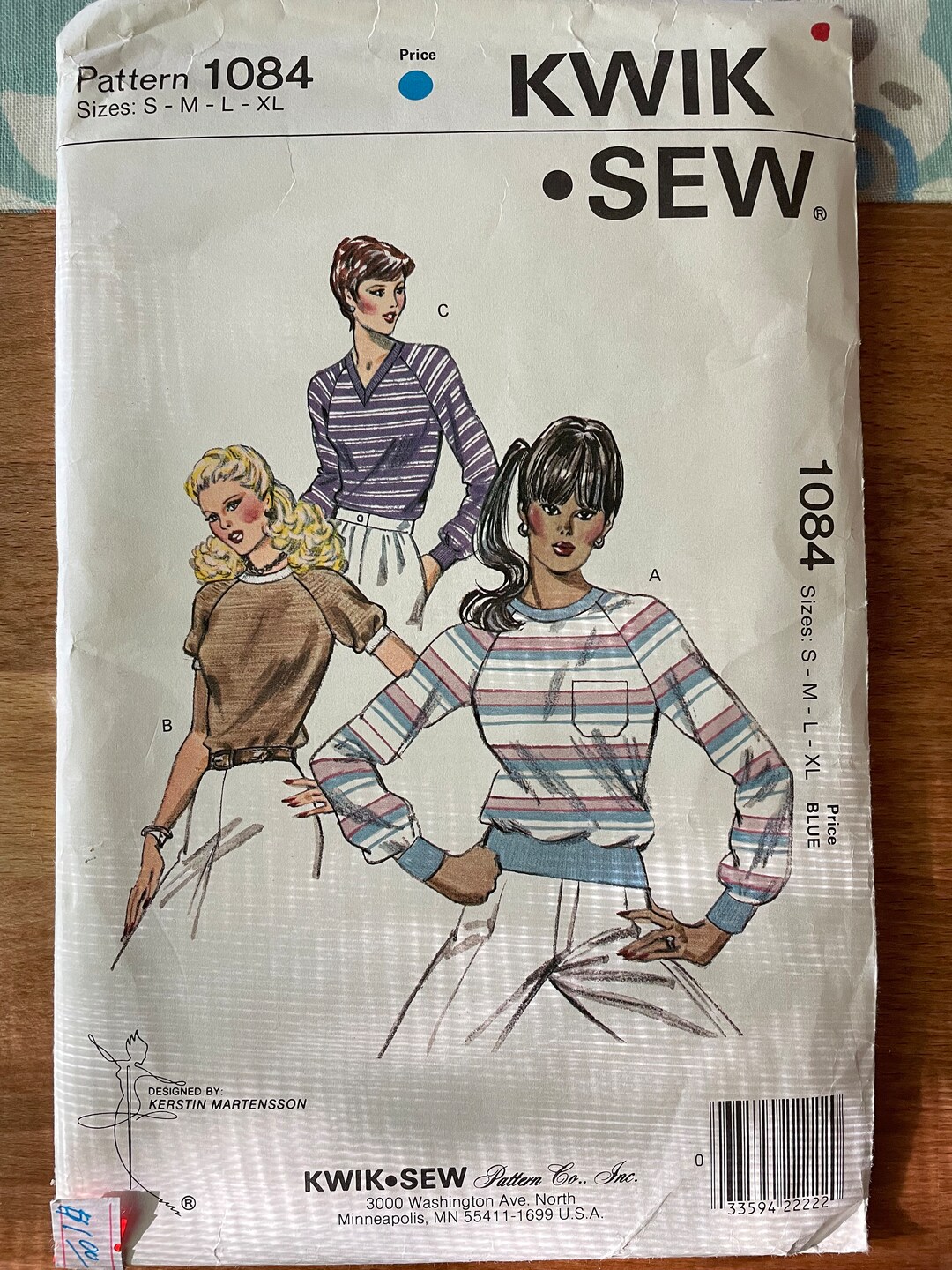 Kwik Sew 1084 Pattern CUT Complete 1980s Vintage Raglan Sleeved ...