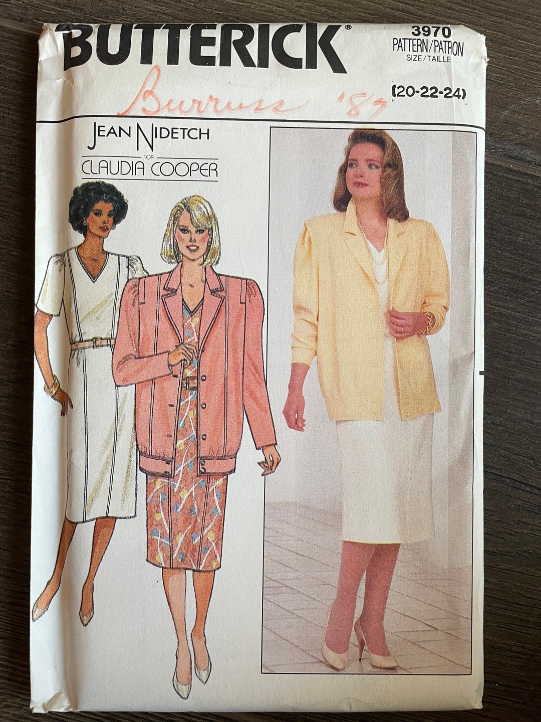 Butterick 3970 Pattern UNCUT 1980s Vintage Jean Nidetch for Claudia Cooper Princess Seamed Knee ...