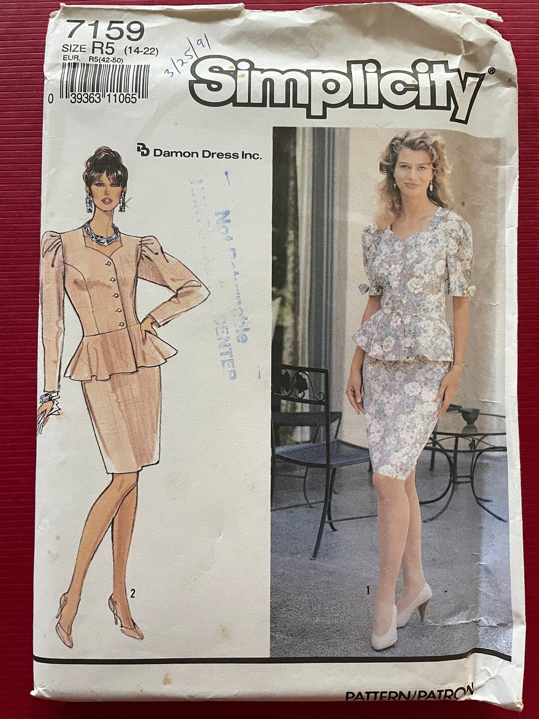 Simplicity 7159 Pattern UNCUT 1990s Vintage Damon Dress Inc Easy Two ...