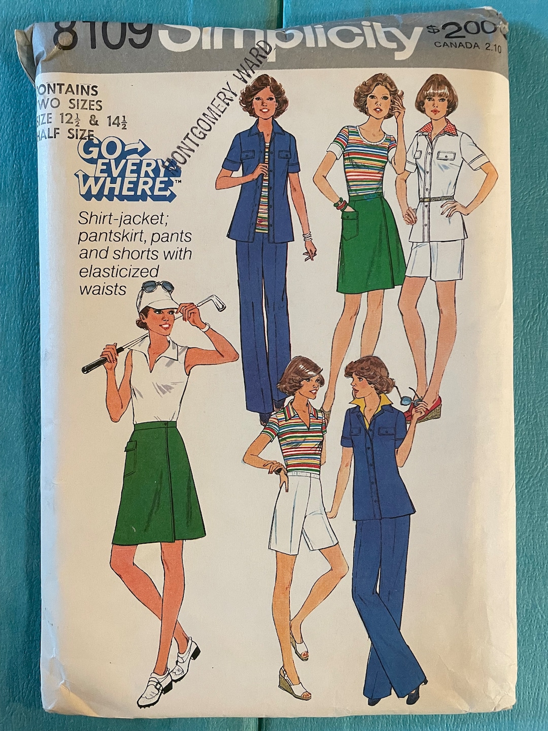 Simplicity 8109 Pattern UNCUT 1970s Vintage Go Everywhere Button Front ...
