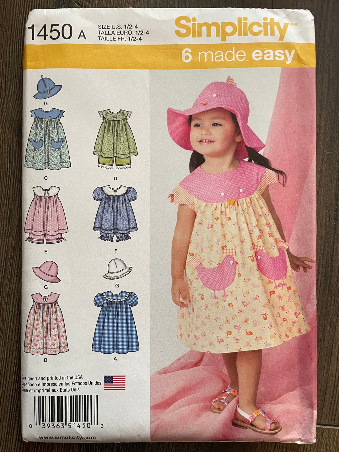 Simplicity 1450 7189 Pattern UNCUT Easy Little Baby Toddler Girl's ...