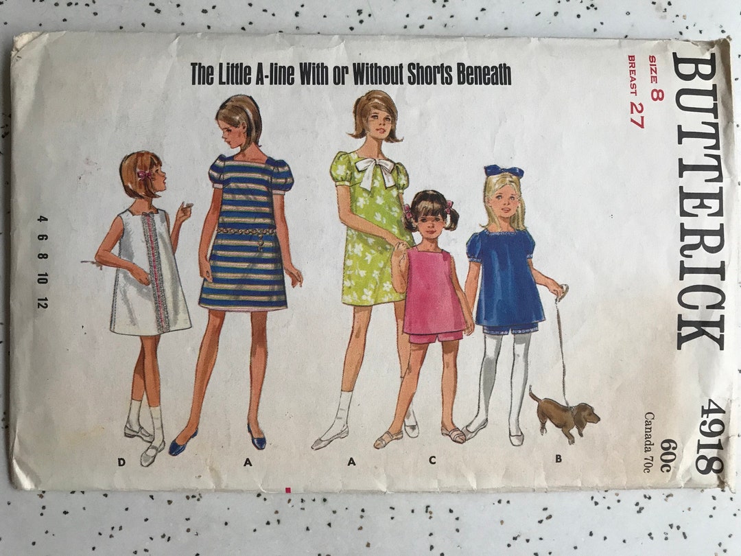 Butterick 4918 Pattern CUT Complete 1960s Gil's Little A-line Knee ...