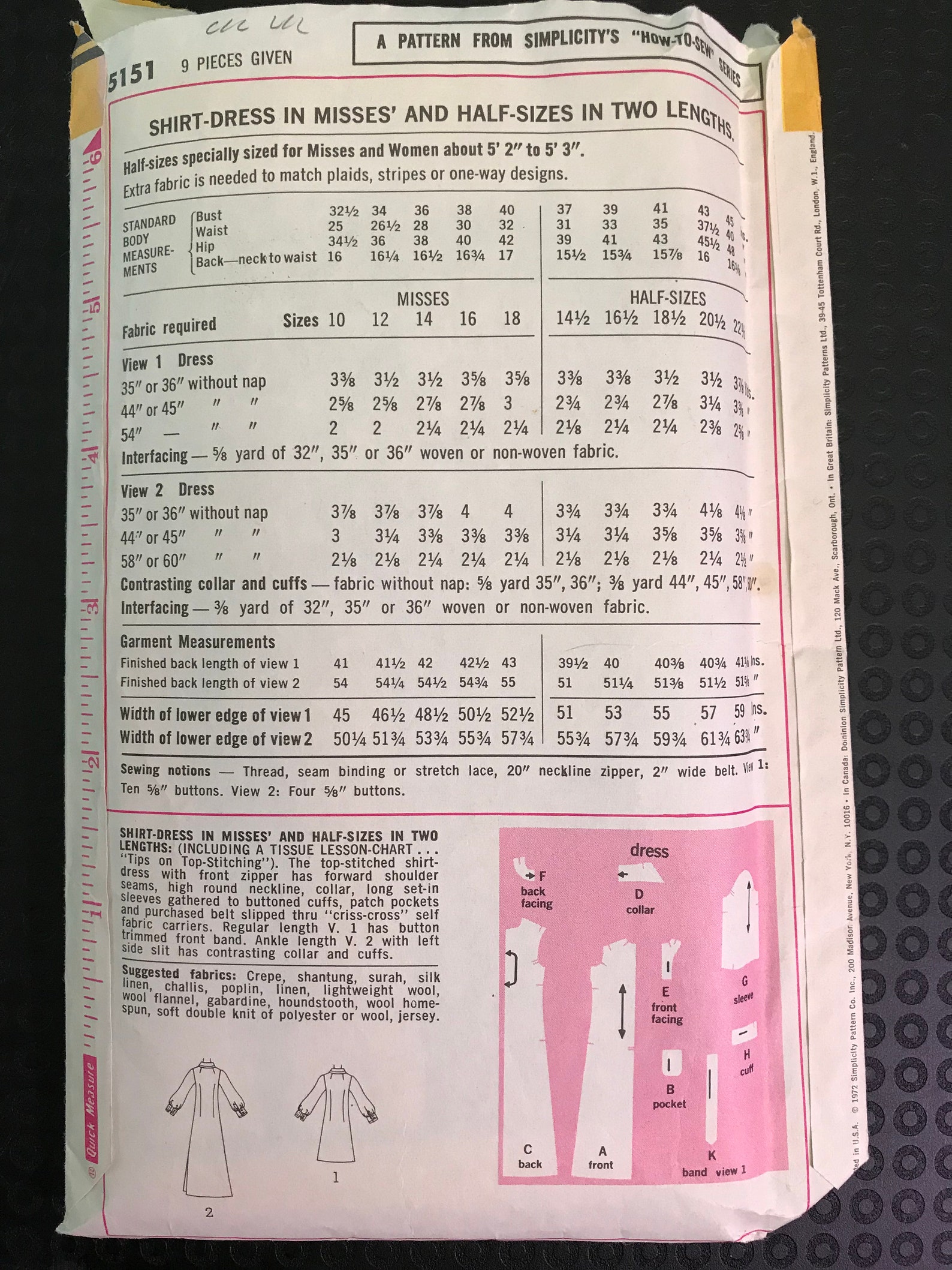 Simplicity 5151 Pattern CUT Complete 1970s How to Sew Knee or - Etsy