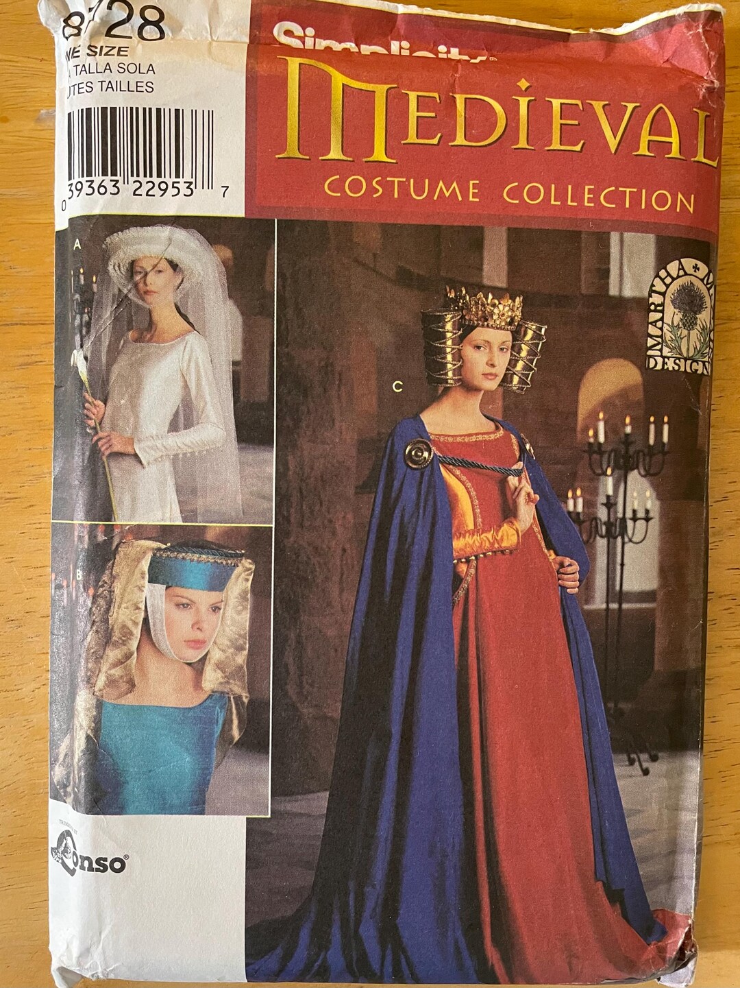 Simplicity 8728 Pattern UNCUT Medieval Headpiece Crespine Coronet Toque ...